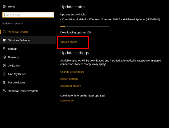 How To Check Update History On Windows 10 And Uninstall An Update