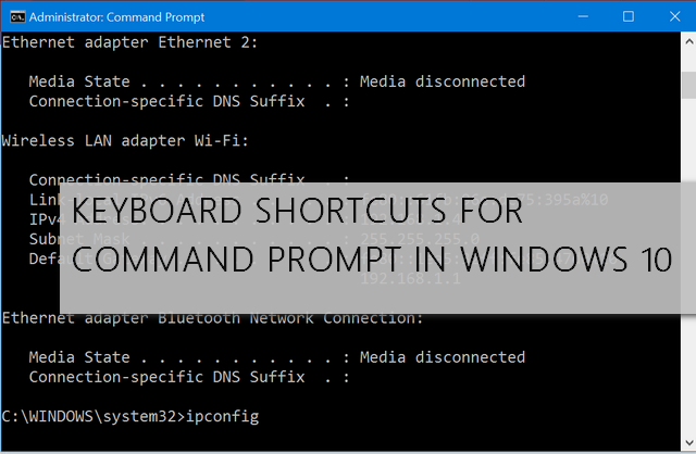 Keyboard Shortcuts For Command Prompt In Windows 10