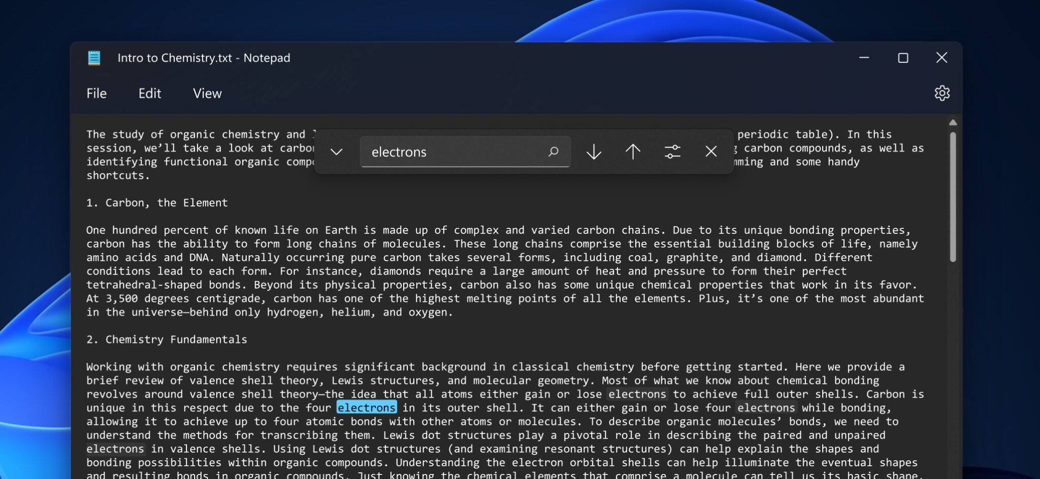 Dark Mode in Notepad in Windows 11