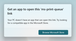 How to Fix "Get an app to open this 'ms-print-queue' link" Error on Windows